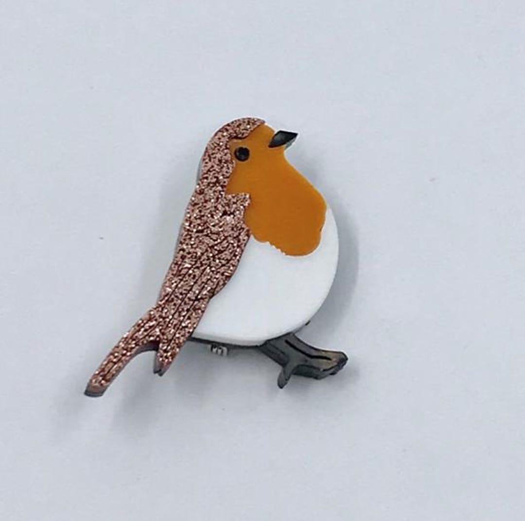 Christmas Robin Laser Cut Christmas Brooch - Etsy UK