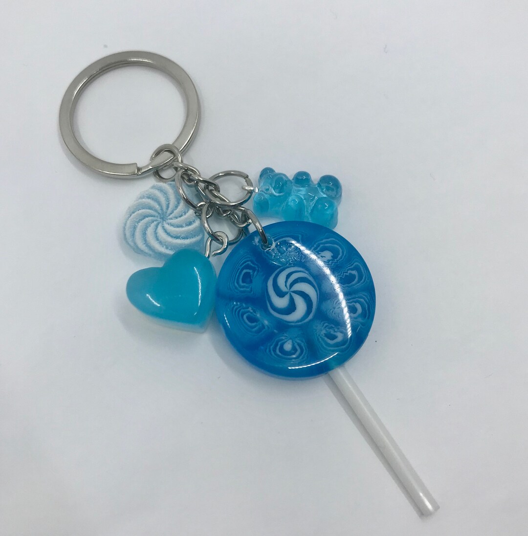 Raspberry Swirl Lollipop Keychain With Candy Charms - Etsy