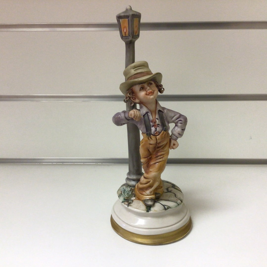 Vintage Capodimonte “street Urchin Leaning on Lamppost” by Milo - Etsy