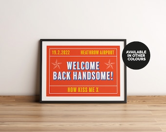 Welcome Sign | Airport Sign | Personalised Sign | Welcome Back Poster ...