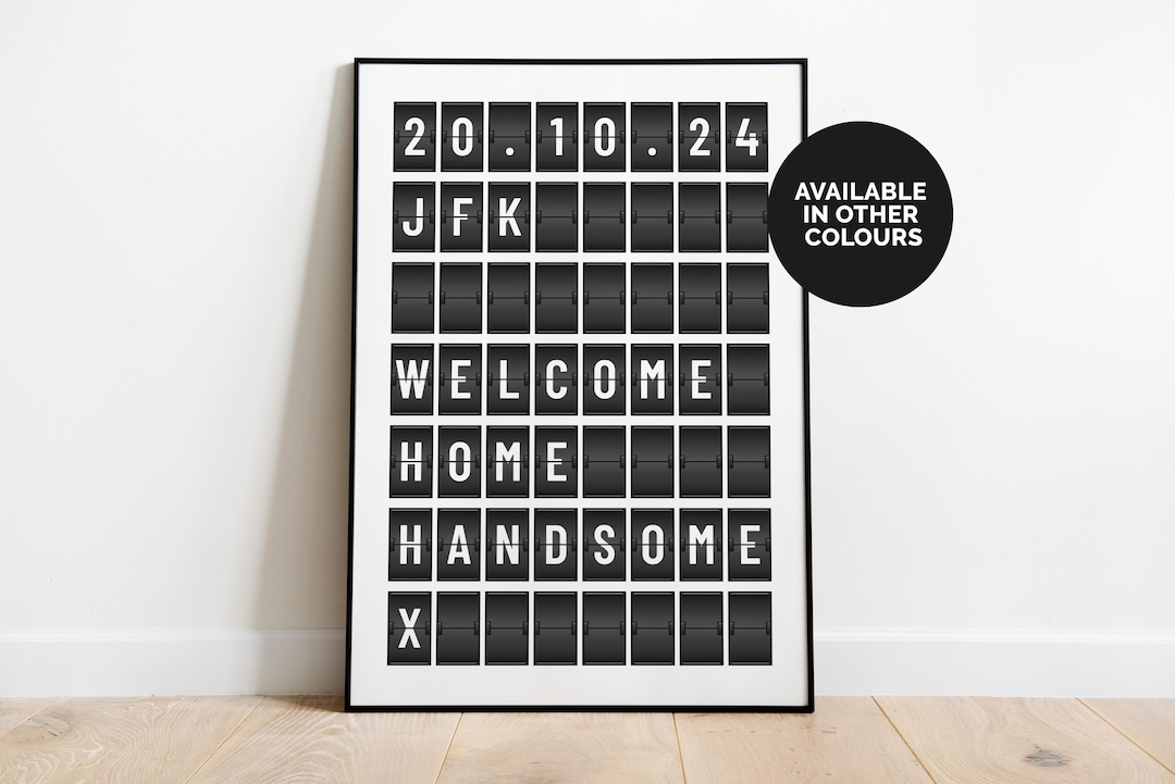 Welcome Sign | Airport Sign | Personalised Sign | Welcome Back Poster ...