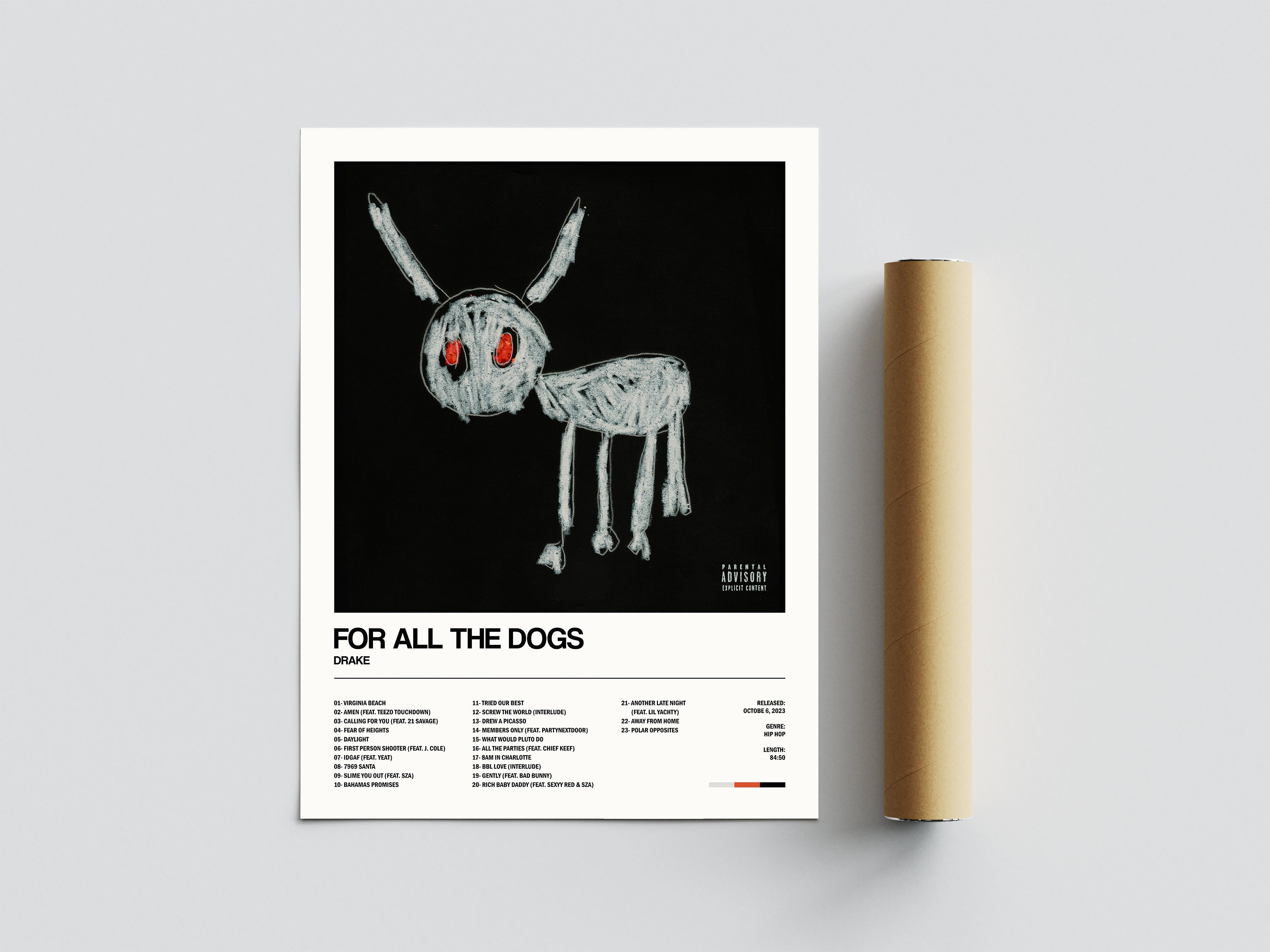 For All The Dogs, Drake, For All The Dogs Print, For All The Dogs Album ...