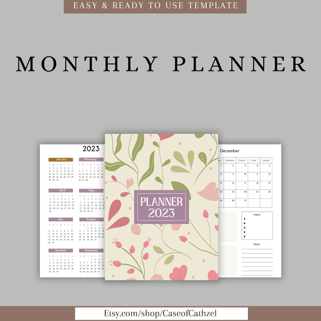 Noteshelf Template, Notability Template, Monthly Planner PDF, Monthly ...