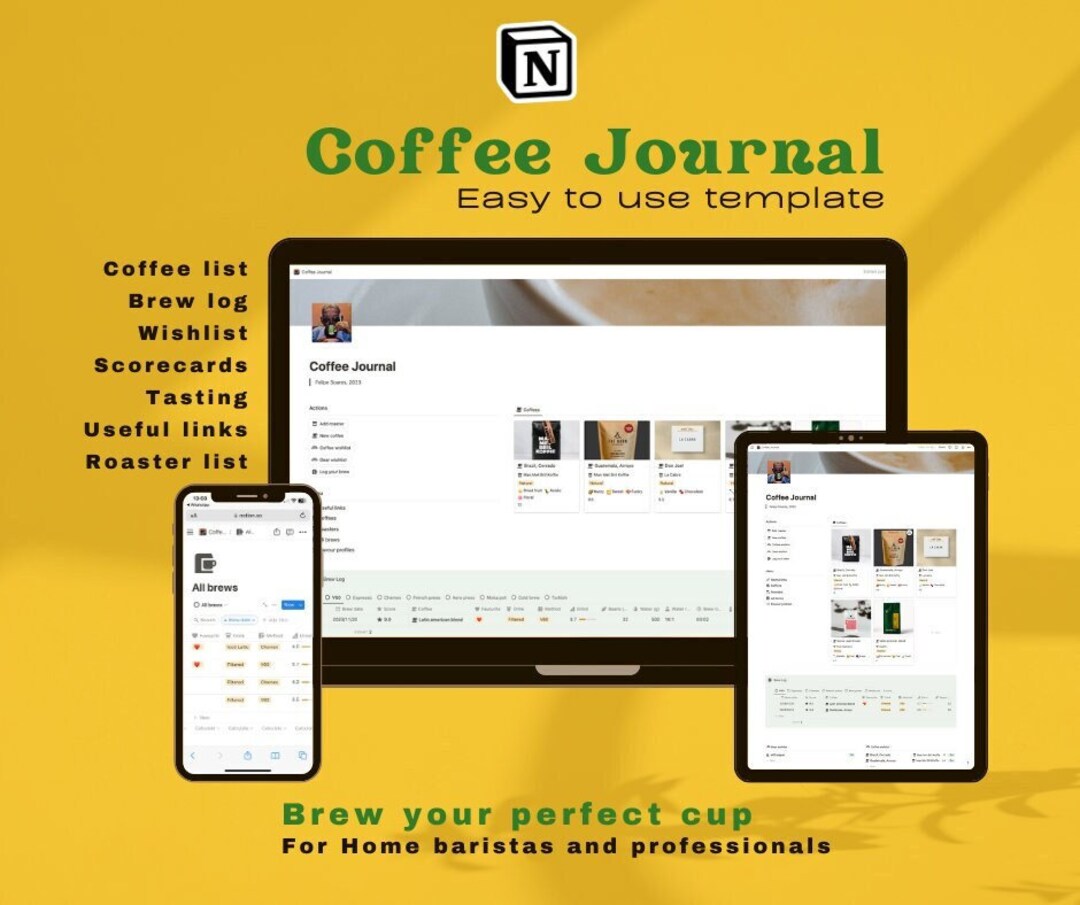 Coffee Brew Log: Notion Template Easy-to-use - Etsy