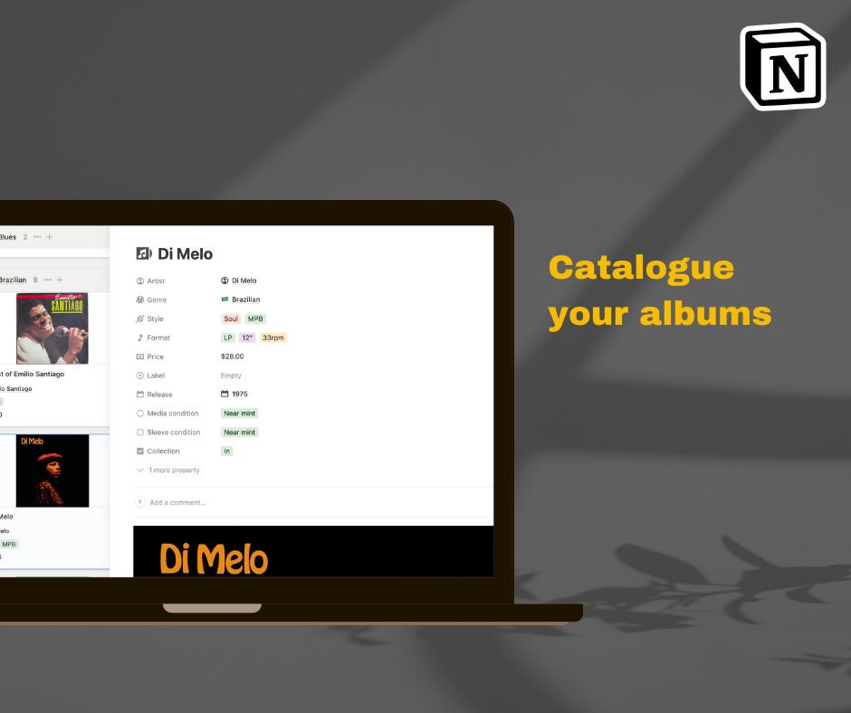 Notion Template for LP and CD Record Collection (music Notion Planner ...