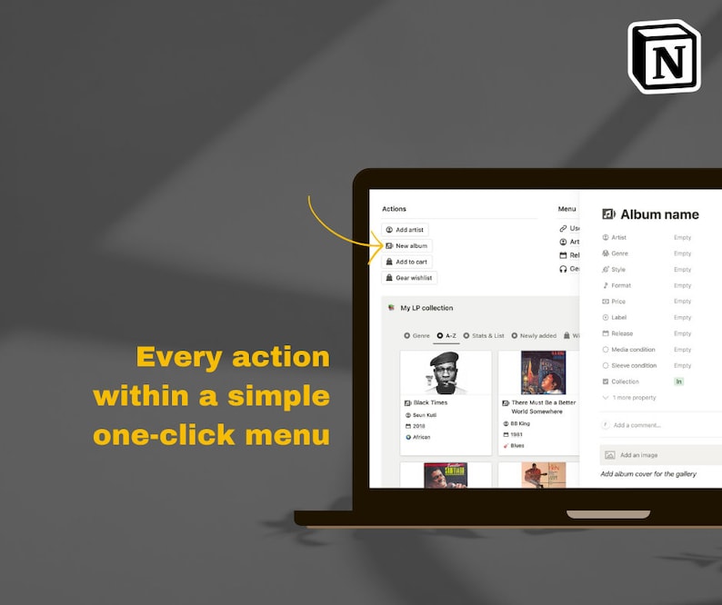 Notion Template for LP and CD Record Collection (music Notion Planner ...