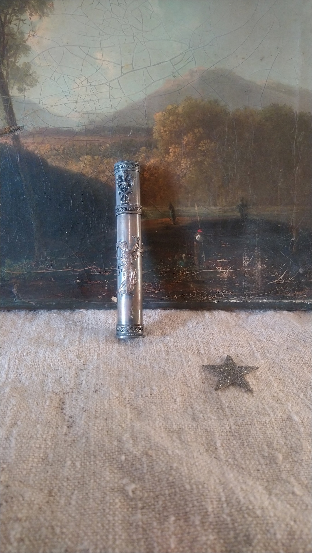 Exceptional 19th Century Needle Holder in Silver Decorated With Muses ...