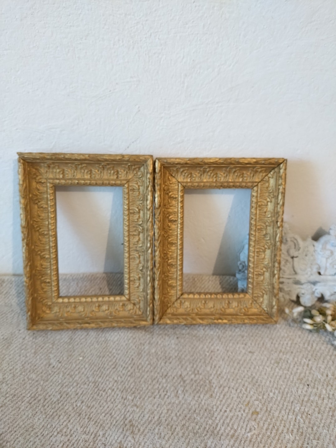 Pair of Small Old Frames in Gilded Wood 19th - Etsy