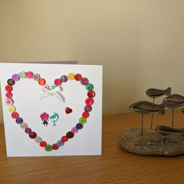 Handmade Button Card - Etsy