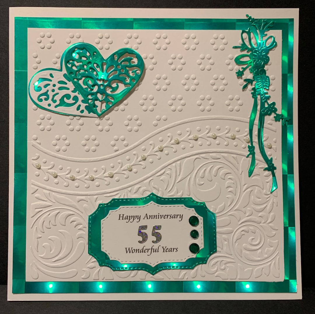 Emerald 55 Years Wedding Anniversary Card - Etsy