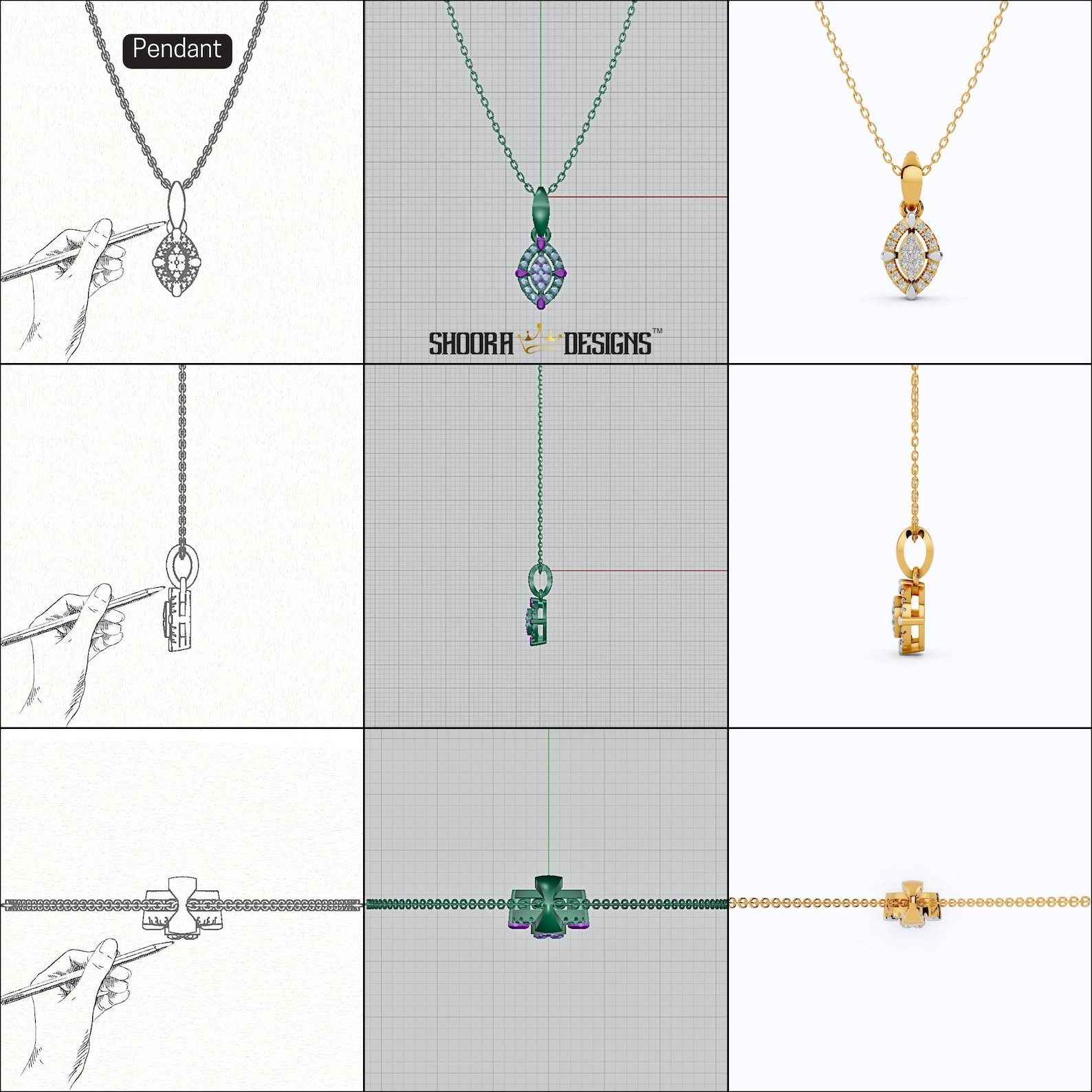 CAD Mock-up: 3D Jewelry Design Model of Your Own Jewelry in Pendants - Etsy