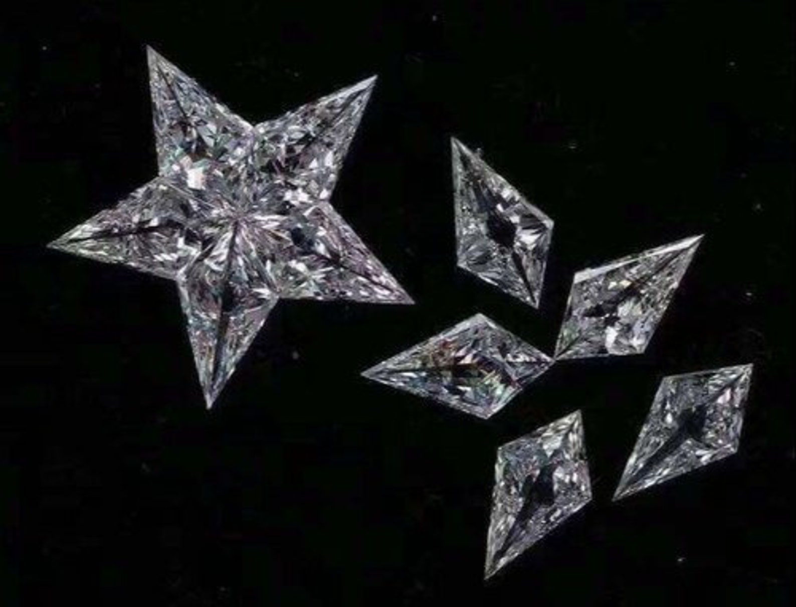 Star Shape Cut F/G/H VVS-VS 55 Pcs Pair Natural Diamonds Pie-cut Set ...