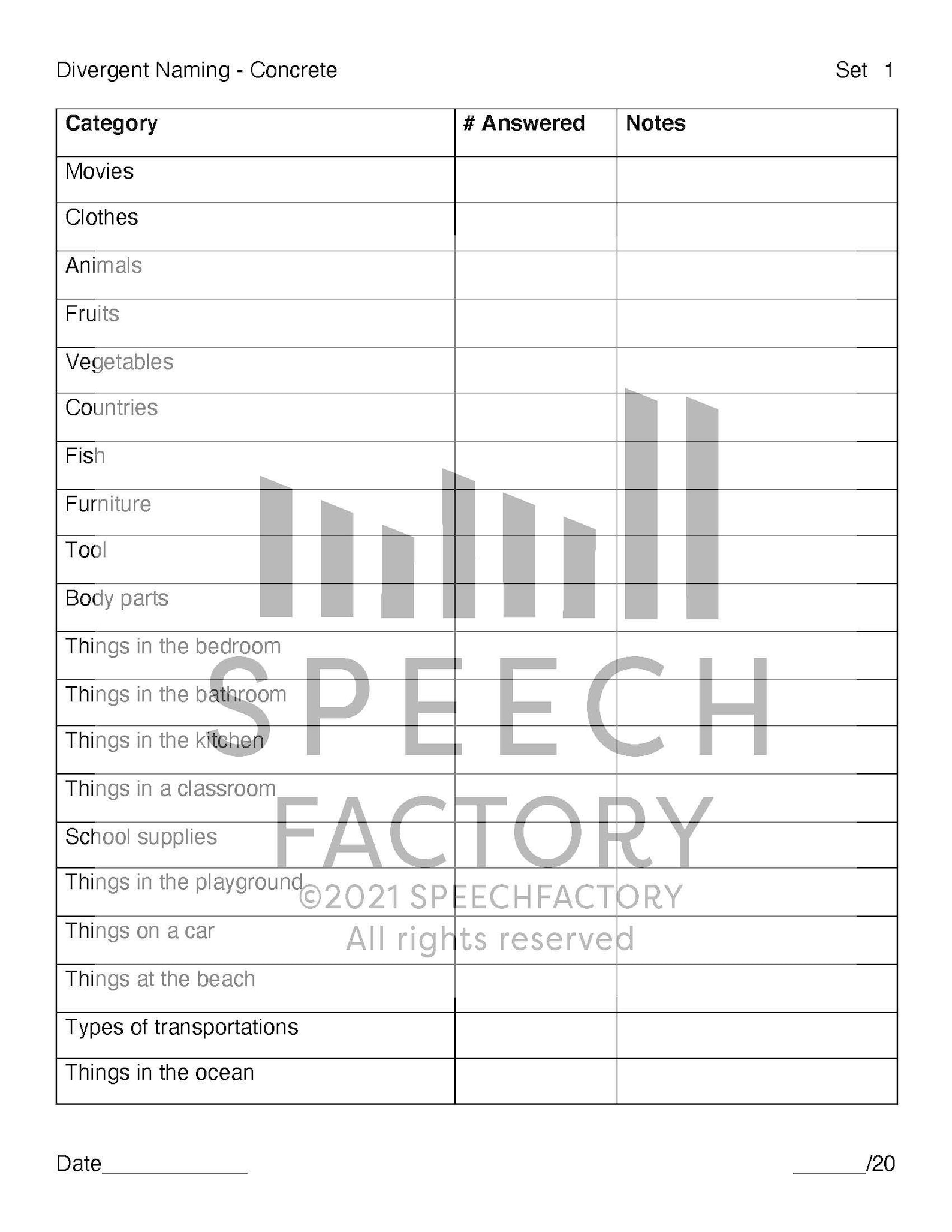 Convergent & Divergent Naming Tasks Aphasia SLP - Etsy Canada