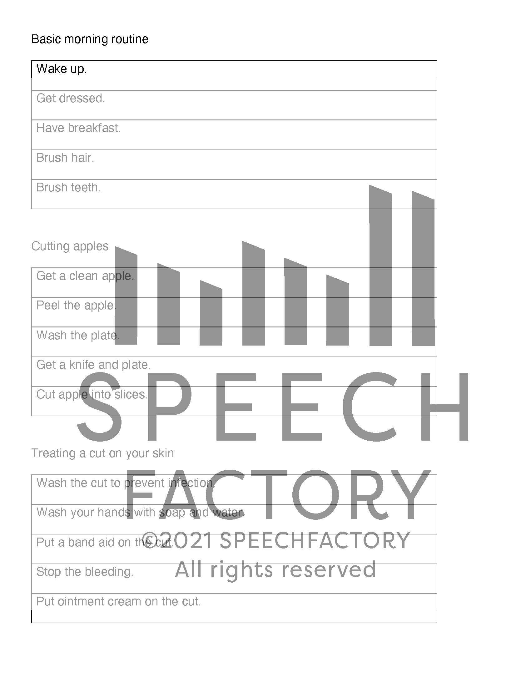 Sequencing Activities of Daily Living ( 5-8 Step ADL) Adult Speech ...