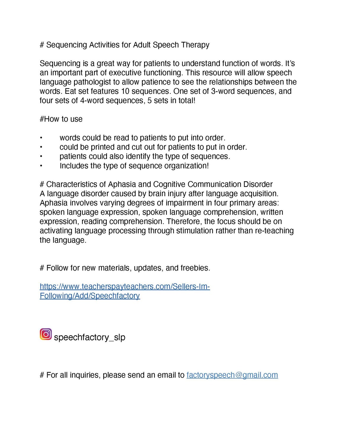 Sequencing Activities for Adult Speech Therapy Aphasia SLP - Etsy