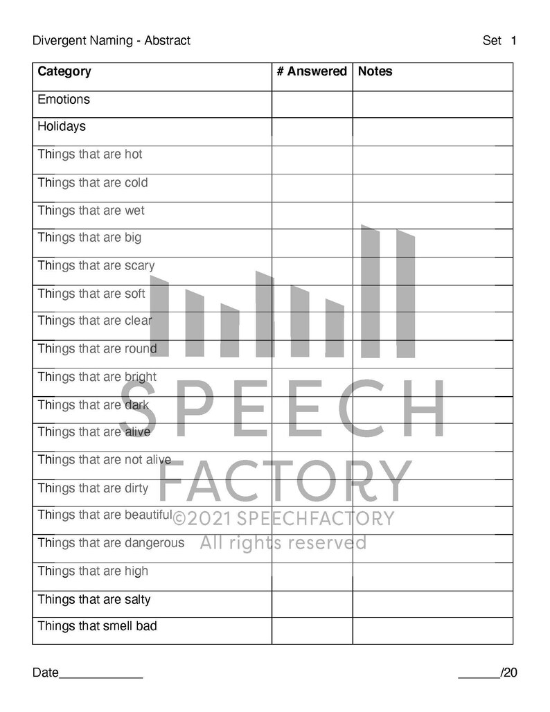 Convergent & Divergent Naming Tasks Aphasia SLP - Etsy