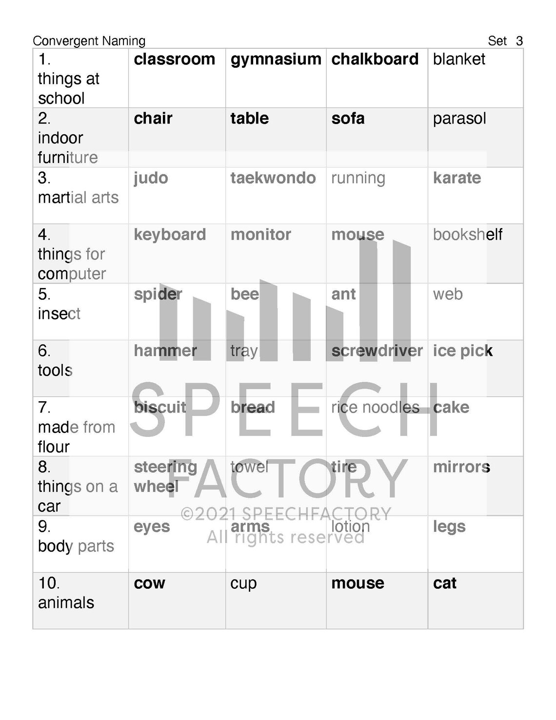 Convergent & Divergent Naming Tasks Aphasia SLP - Etsy