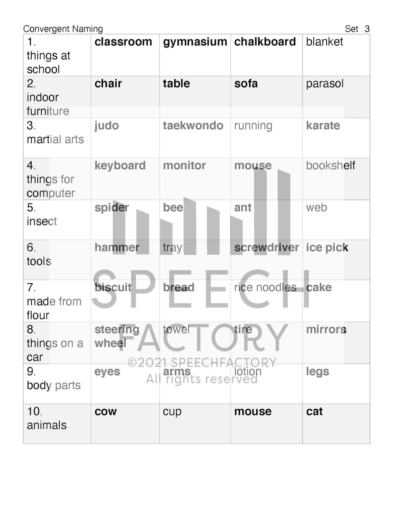 Convergent & Divergent Naming Tasks Aphasia SLP - Etsy