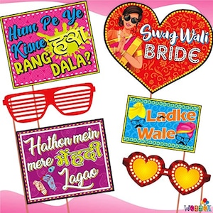 19 Pcs Mehandi Props/ Sangeet/ Mehandi Haldi Party Props - Etsy