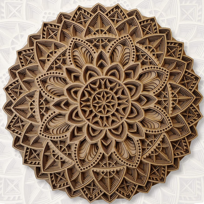 Wooden 3D Laser Cut Decorative Mandala Wall Décor Decorative - Etsy