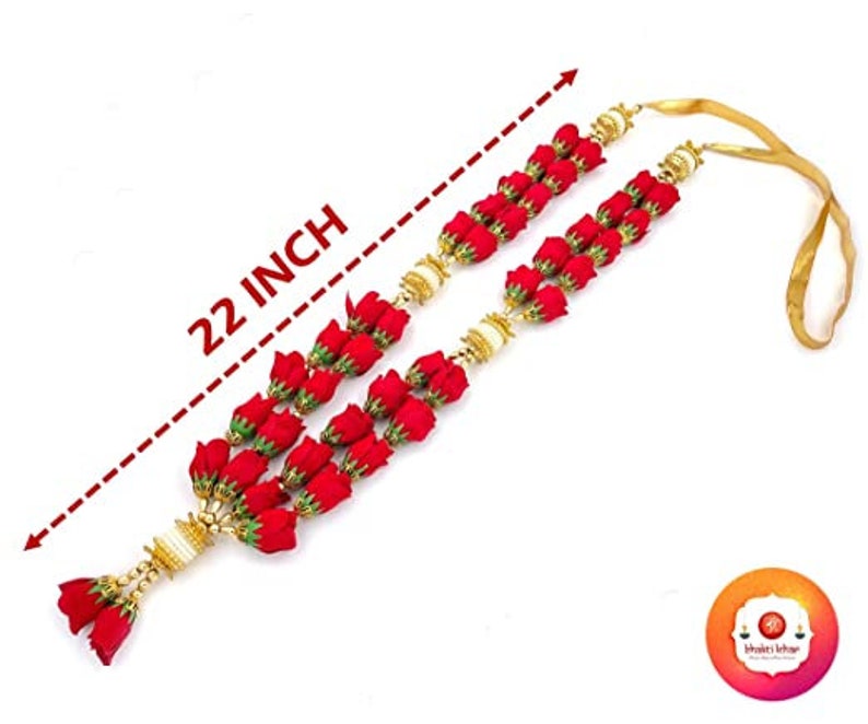 22 Inches Satin With Beads haar Mala Garland Maala for God - Etsy