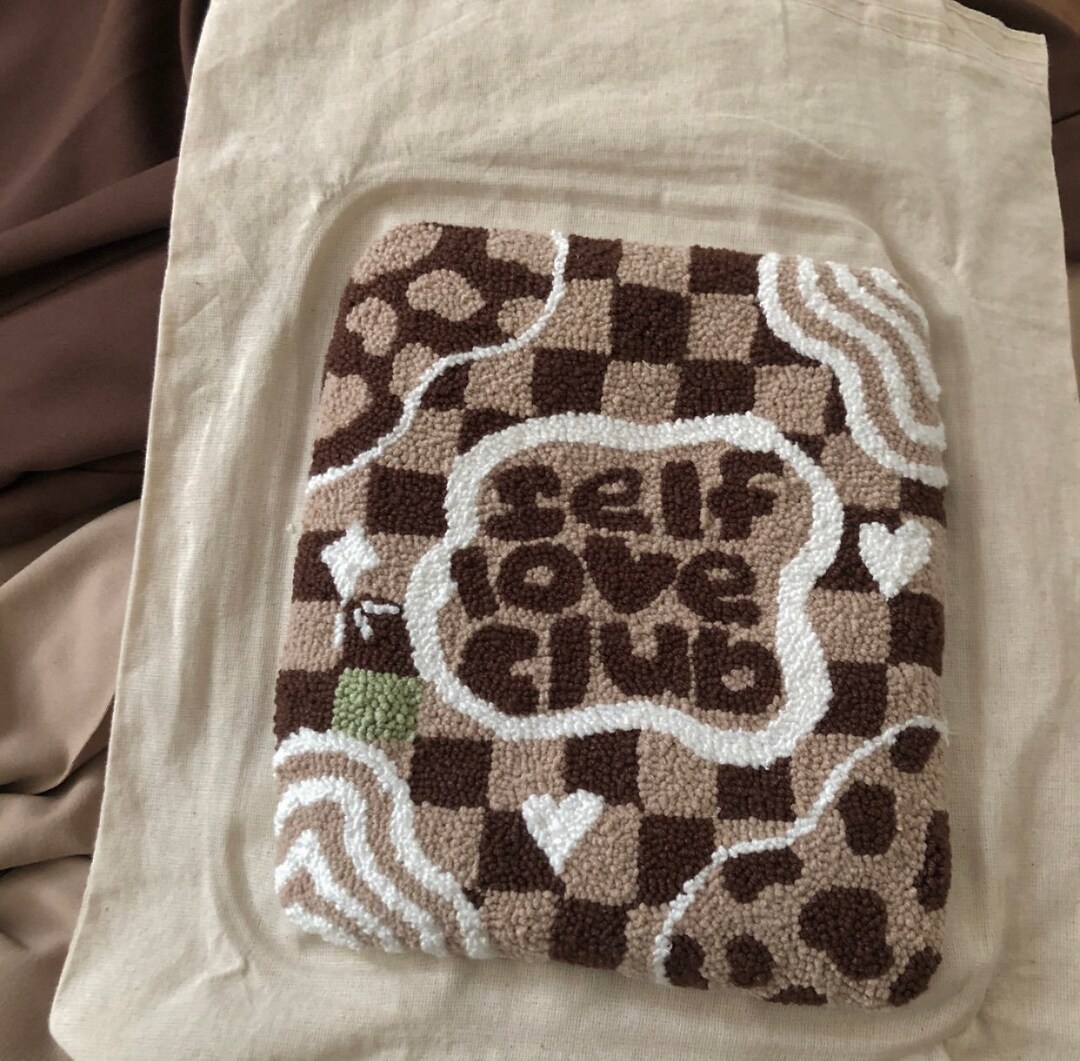 Punch Needle Tufted Tote Bag, Tufted Bag, Punch Needle Shopper Bag ...