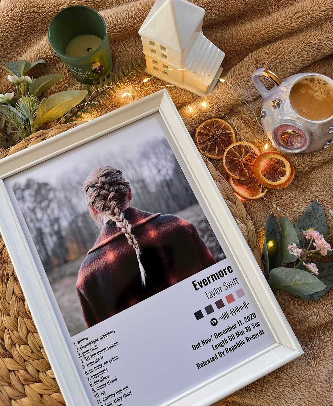 Taylor Swift Evermore Poster, A4 Poster Framed Poster, Trendy Wall Art ...