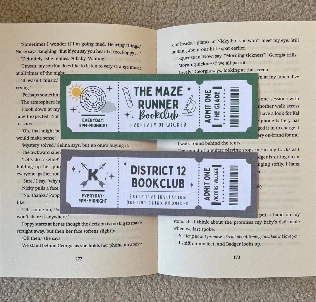 Dystopian Bookmarks Sci-fi Bookmarks Bookish Gift Bookmark Ticket ...