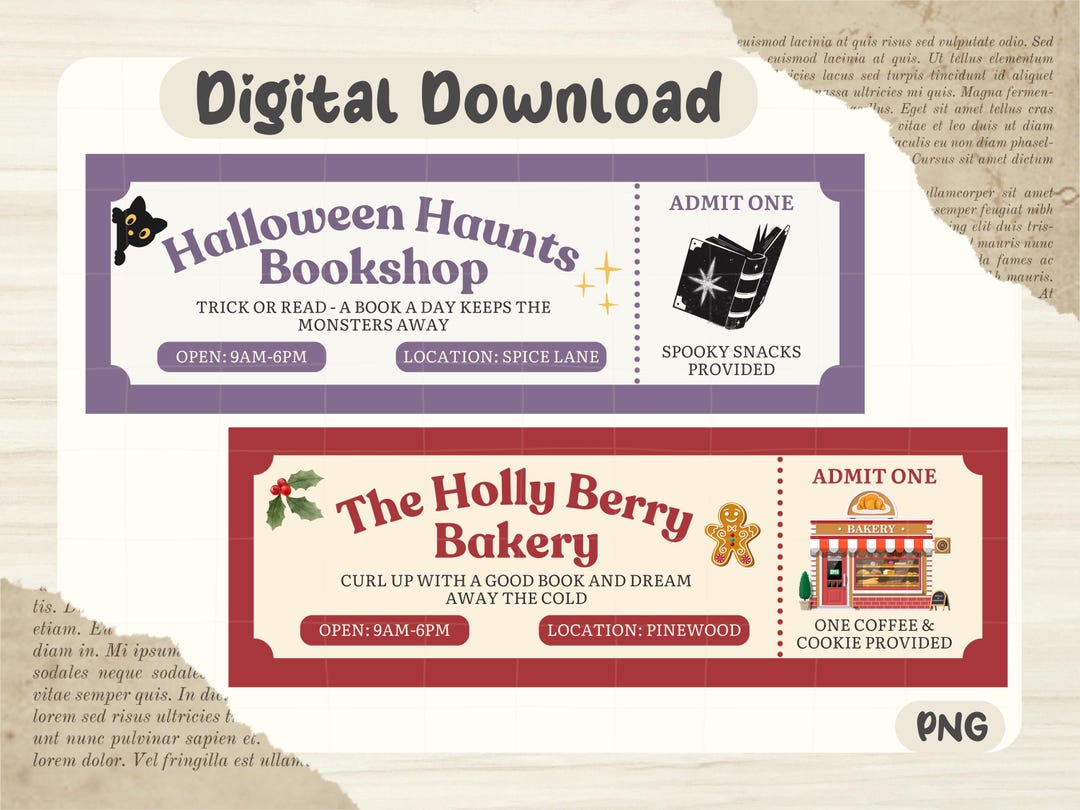 Halloween Haunts and Holly Berry Bakery Bookmark Designs | PNG File ...