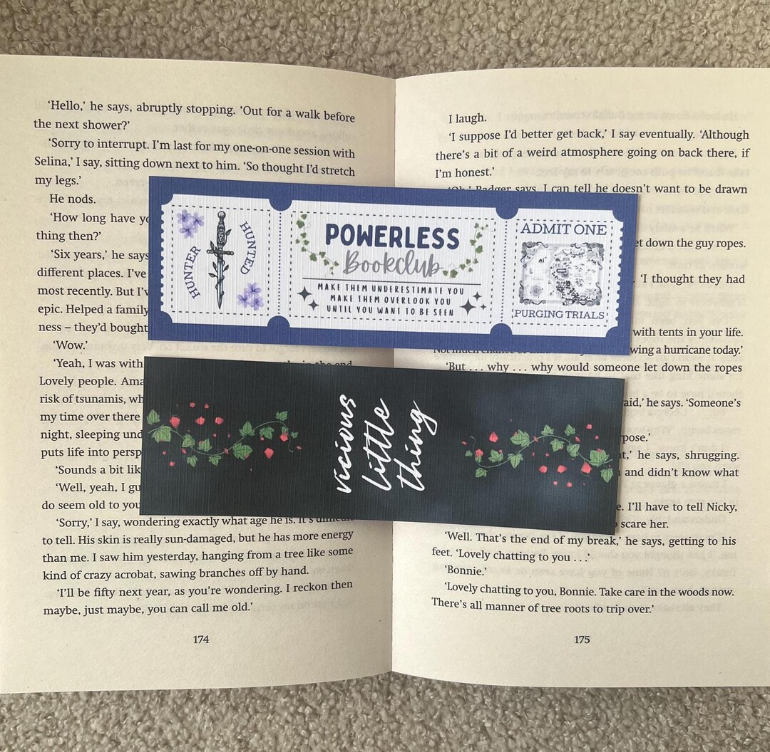 P Fantasy Bookmarks Dystopian Bookmarks Bookish Gift Bookmark Ticket ...