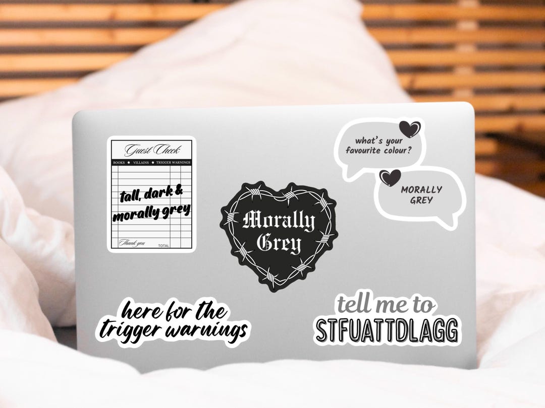 Morally Grey Stickers | Dark Bookish Stickers | Dark Romance Stickers ...