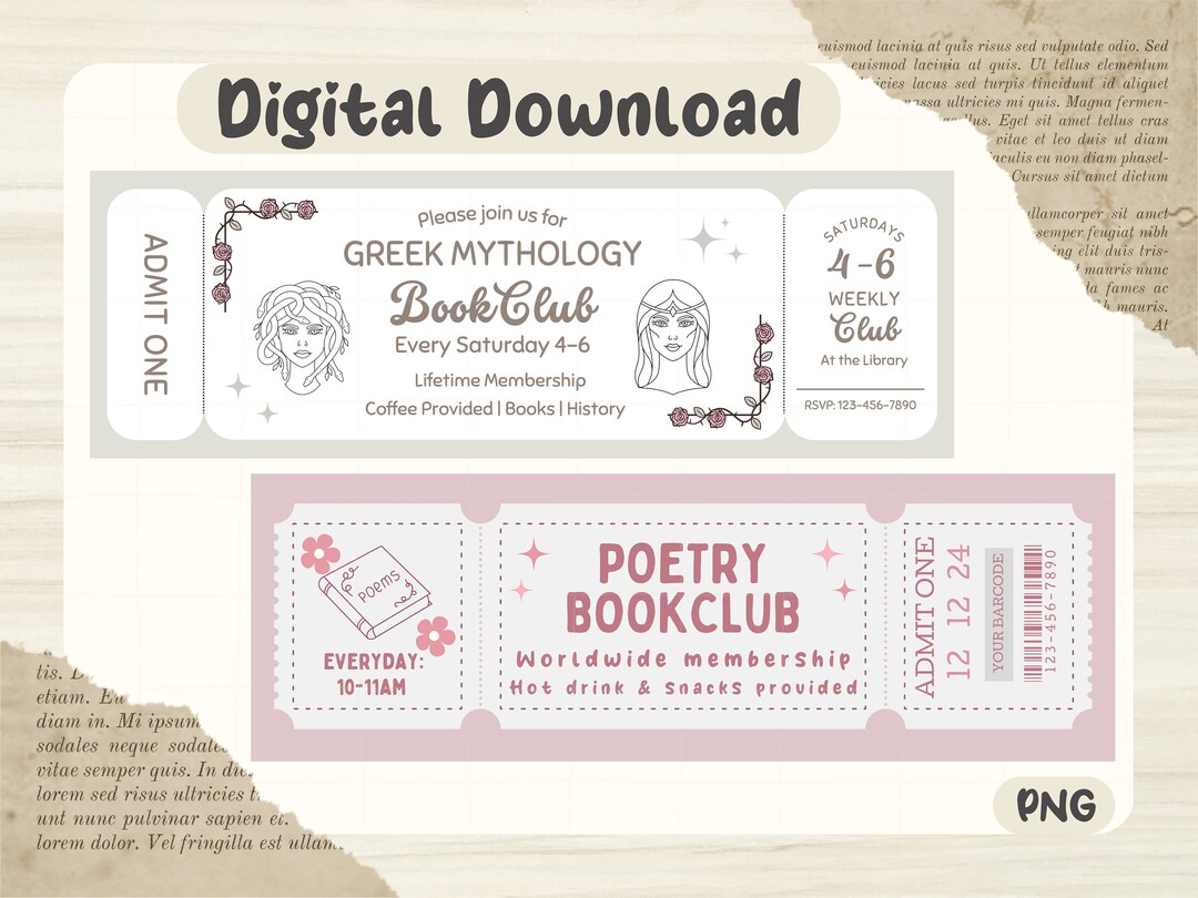 Greek Mythology and Poetry Bookclub Bookmark Designs PNG File Printable ...