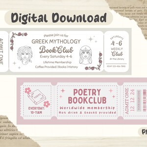 Greek Mythology and Poetry Bookclub Bookmark Designs PNG File Printable ...
