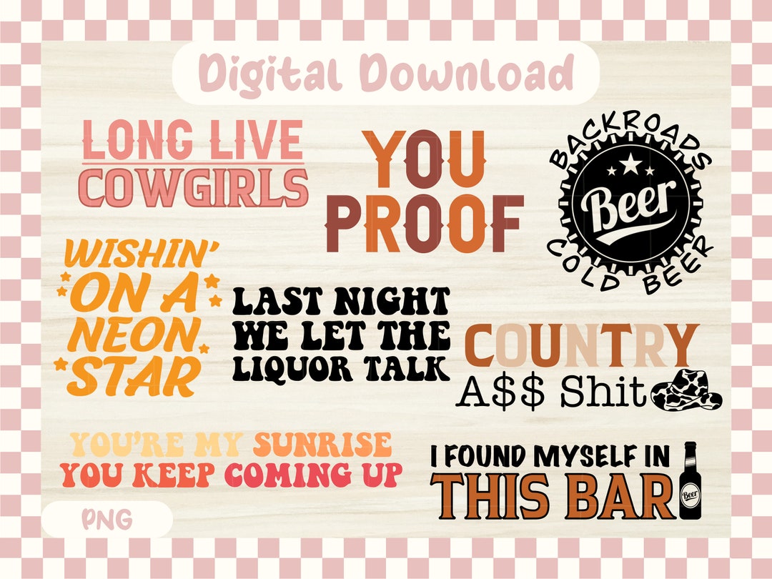 Country Music 2 Inspired PNG Designs Digital Designs Musician PNG ...