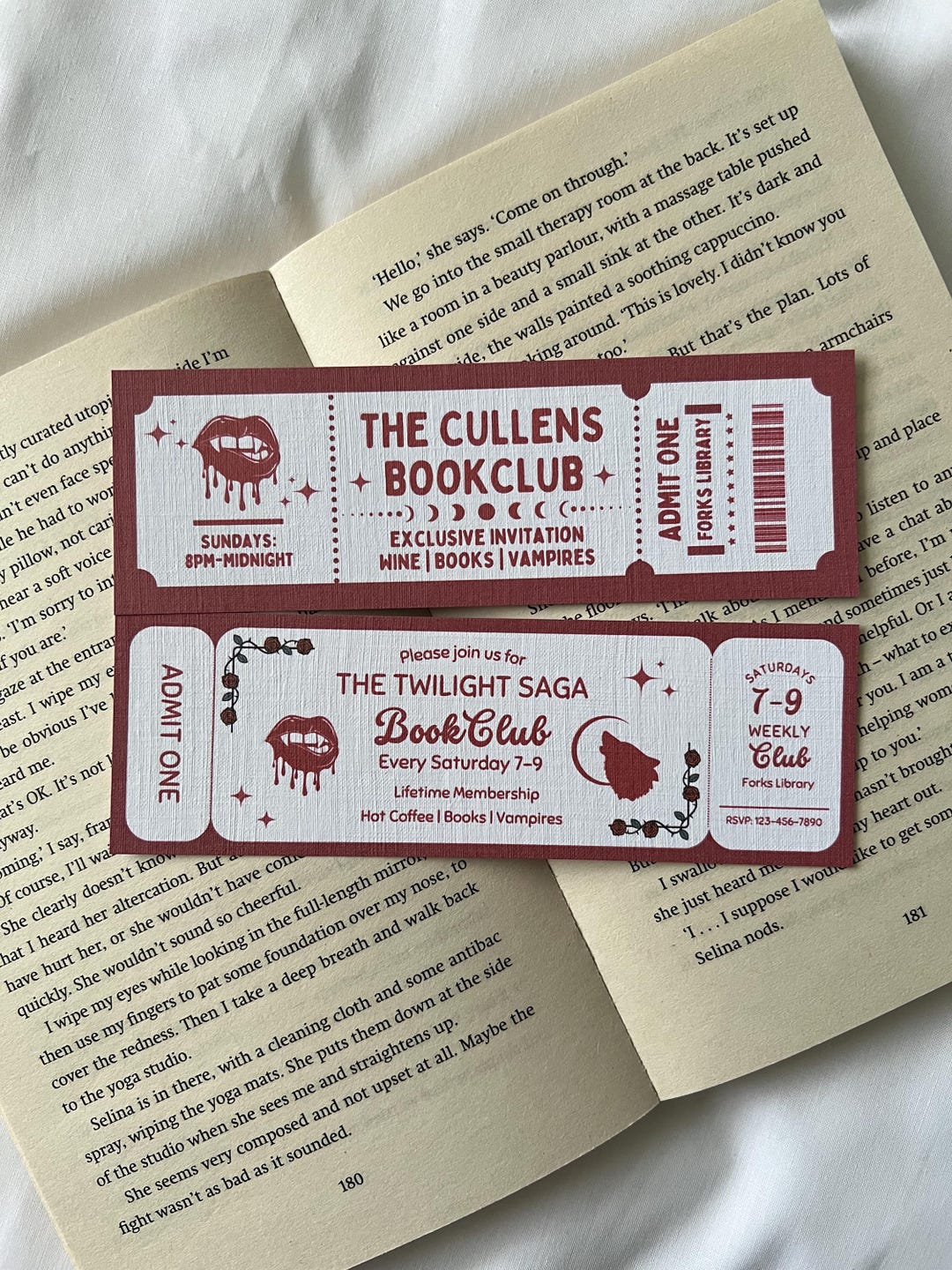 Vampire Bookmarks | Fantasy Bookmarks | Bookish Gift | Bookmark Ticket ...