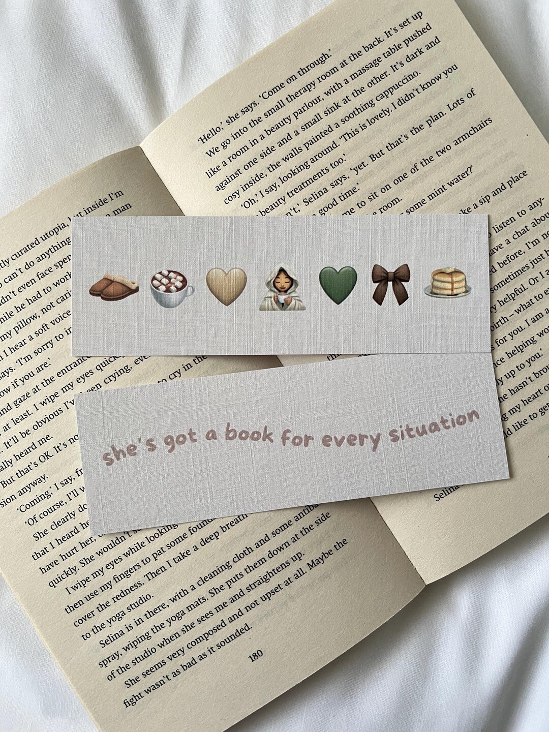 Cozy Beige Bookmarks | Aesthetic Emoji Bookmarks | Bookish Gift | She's ...