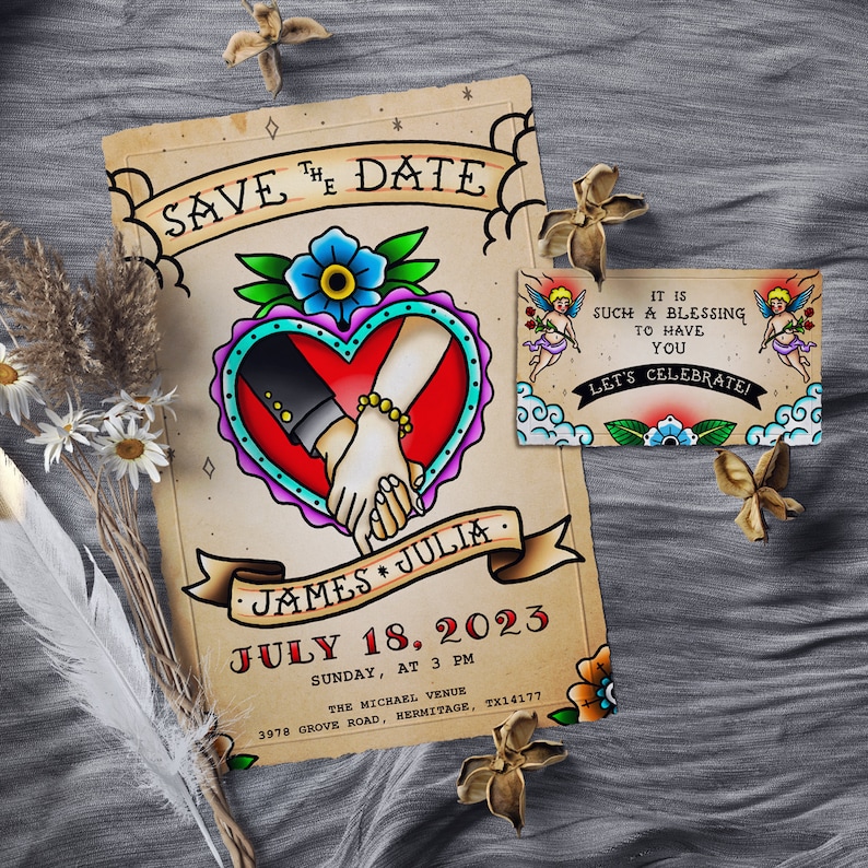 Custom Oldschool Invitation Free Motto Card - Etsy