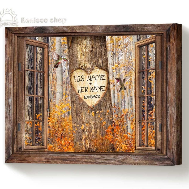 Carved Heart Tree - Etsy