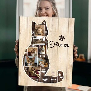 Personalized Cat Photo Collage Canvas: Cat Memorial Gift - Etsy