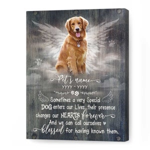 Personalized Pet Memorial Canvas: Dog Loss Sympathy Gift - Etsy