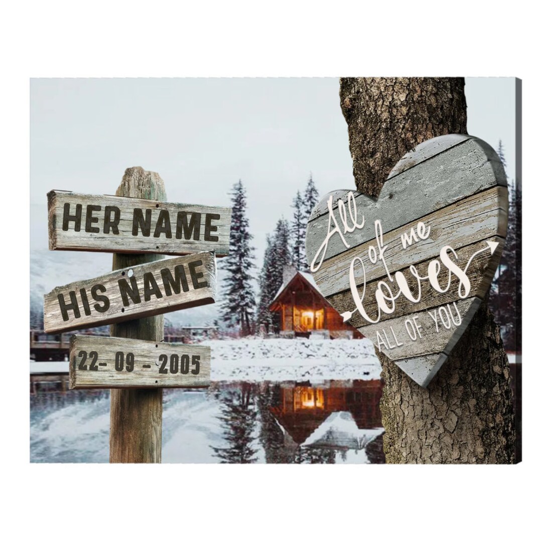 Personalized Couple Anniversary Wall Art, Custom Name Sign Family ...
