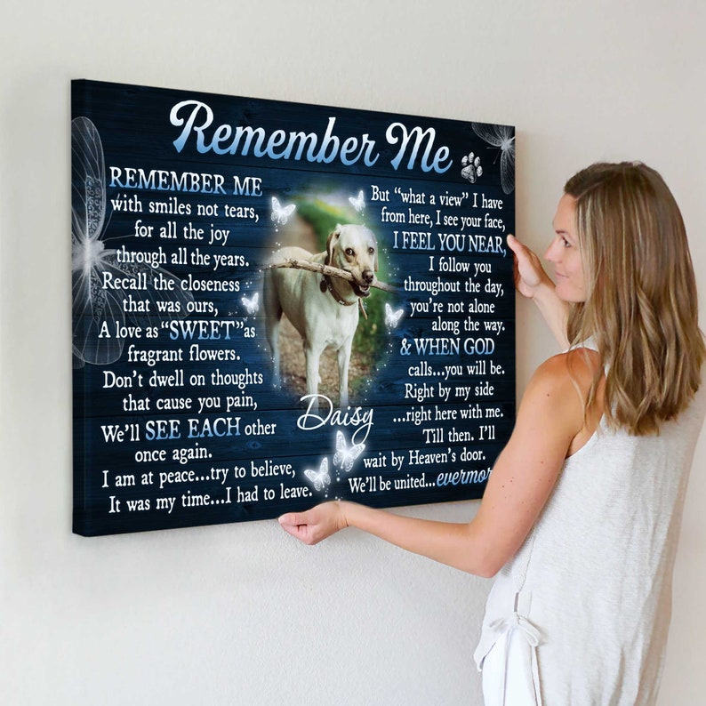 Remember Me Dog Memorial Canvas: Pet Loss Sympathy Gift - Etsy