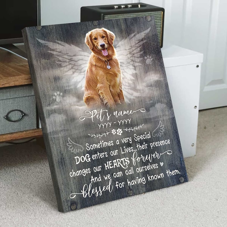 Personalized Pet Memorial Canvas: Dog Loss Sympathy Gift - Etsy