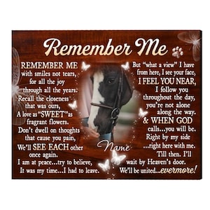 Personalized Horse Memorial Canvas: Pet Loss Sympathy Gift - Etsy