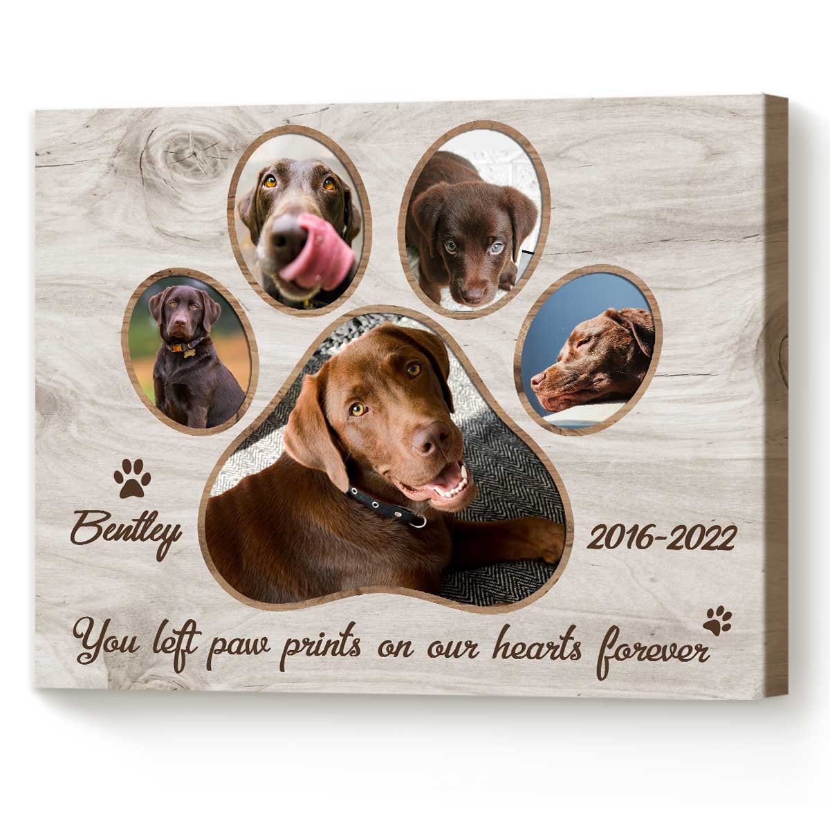 Custom Dog Paw Prints Photo Collage Canvas: Pet Memorial Gifts - Etsy