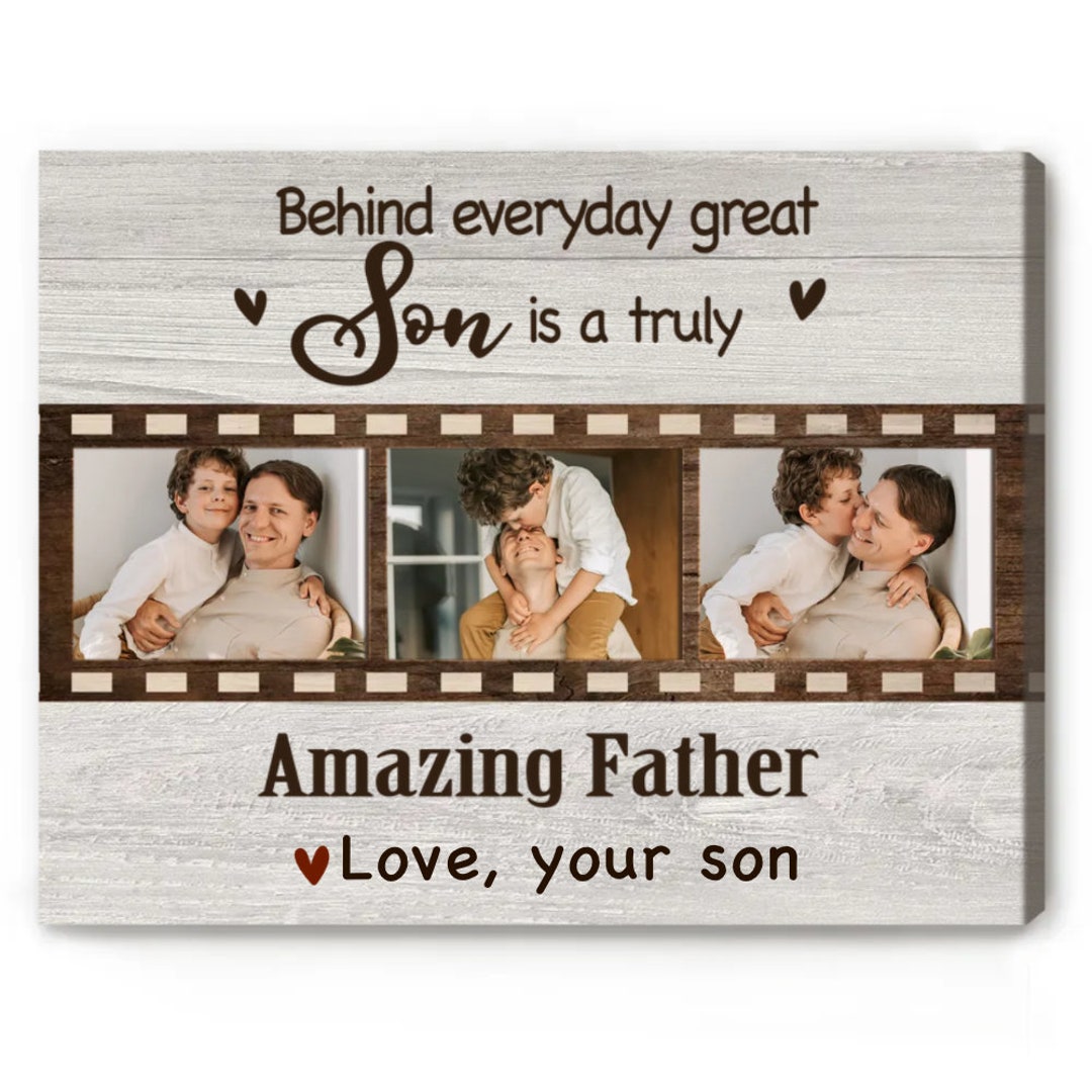 Personalized Father's Day Photo Canvas Art: Dad Gifts From Son - Etsy