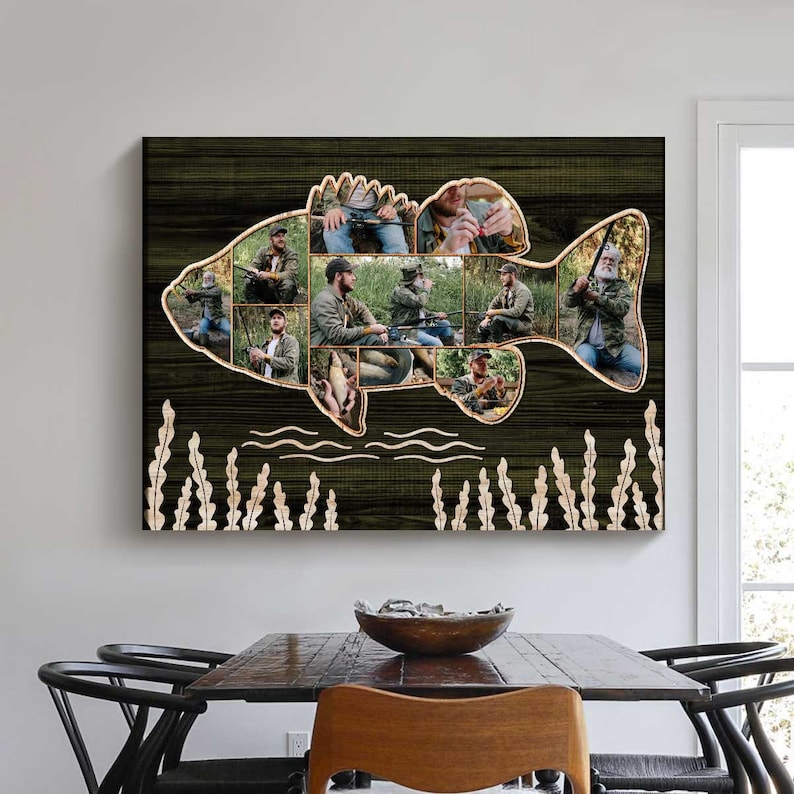 Fishing Photo Collage Canvas, Personalized Father's Day Gift - Etsy