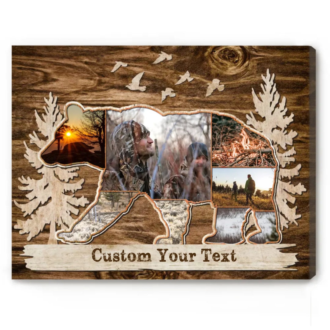 Personalized Bear Hunting Photo Collage Canvas: Gift for Hunter - Etsy