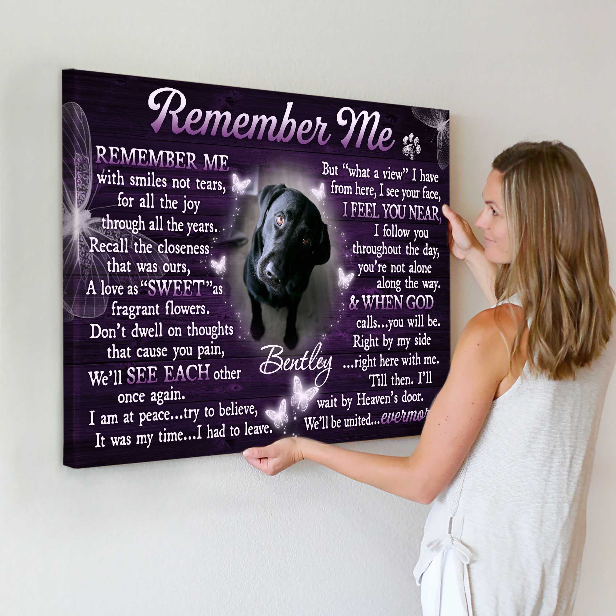 Remember Me Dog Memorial Canvas: Pet Loss Sympathy Gift - Etsy