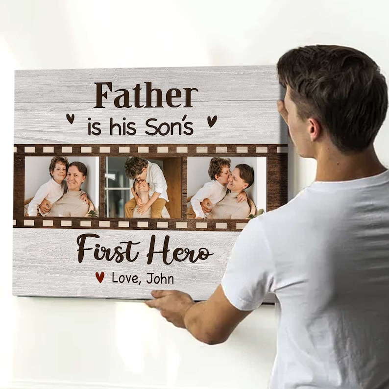 Personalized Father's Day Photo Canvas Art: Dad Gifts From Son - Etsy